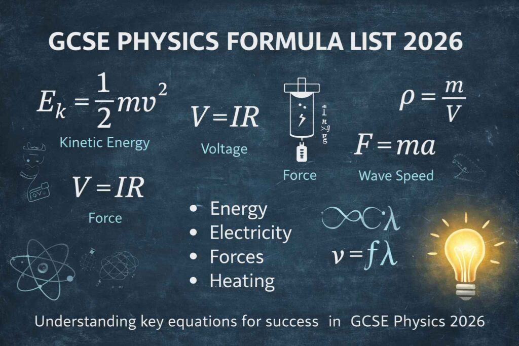 GCSE Physics Formula List 2026: Every Equation Explained Simply